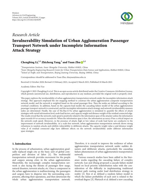 Pdf Invulnerability Simulation Of Urban Agglomeration Passenger