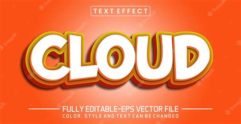 Premium Vector Cloud Text Effect Editable 3d Text Style