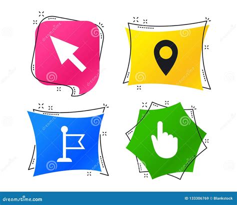 Mouse Cursor Icon Hand Or Flag Pointer Symbols Vector Stock Vector Illustration Of Press