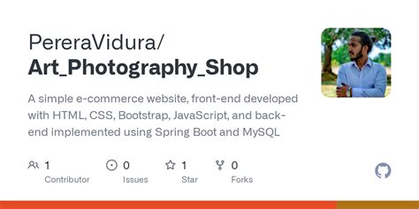 Github Pereravidura Art Photography Shop A Simple E Commerce Website Front End Developed