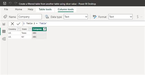 solved create a filtered table from another table using s