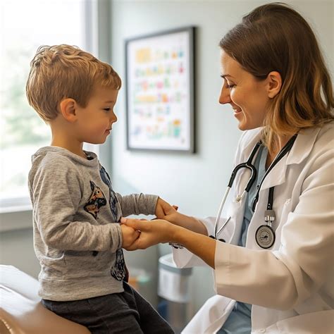 Un Pediatra Realizando Un Examen Físico De Rutina En Un Niño Imagen
