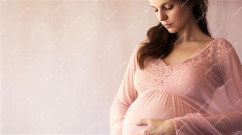Premium AI Image | woman pregnant expecting maternity pink dress mom ai