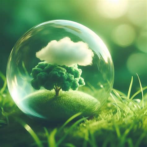 Premium Photo A Tree In A Bubble With A Tree In The Background