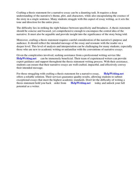 Thesis Statement For Narrative Essay Examples Download Free Pdf Essays Narrative