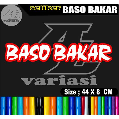 Jual Setiker Nama Jualan Bakso Bakar Dobbel Warna Ukuran 44x8 Cm