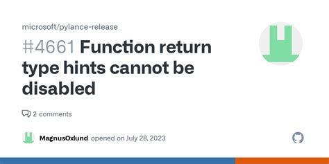 Function Return Type Hints Cannot Be Disabled · Issue 4661 · Microsoft
