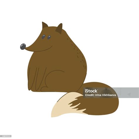 어린이 의류 인테리어 디자인 포장 스티커에 인쇄를위한 만화 손으로 그린 스타일의 귀여운 지방 여우 흰색으로 분리 0명에 대한