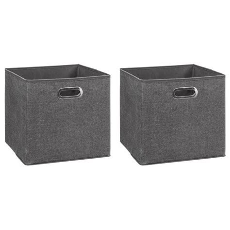 Mix And Modul Set Of 2 Linen Effect Cube Storage Boxes Dunelm