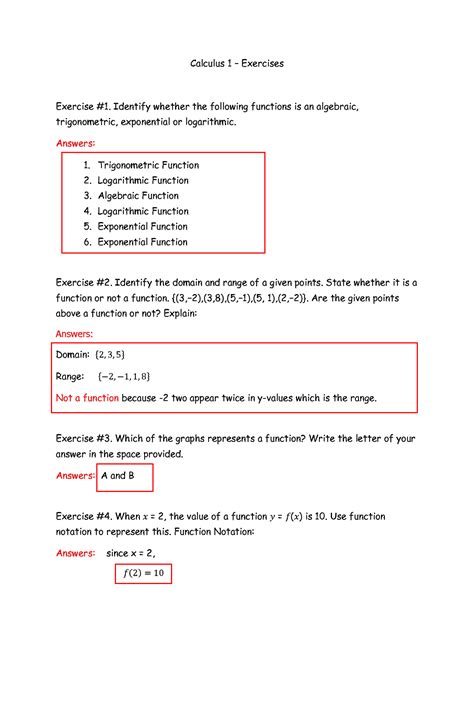 SOLUTION Calculus 1 Exercises With Detailed Solution Studypool