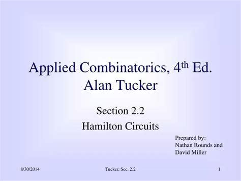 Ppt Applied Combinatorics 4 Th Ed Alan Tucker Powerpoint Presentation Id3713652