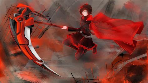 Wallpapers Rwby Ruby Rose Girl Scythe Weapons From Virtual Desktop Images And Screensavers