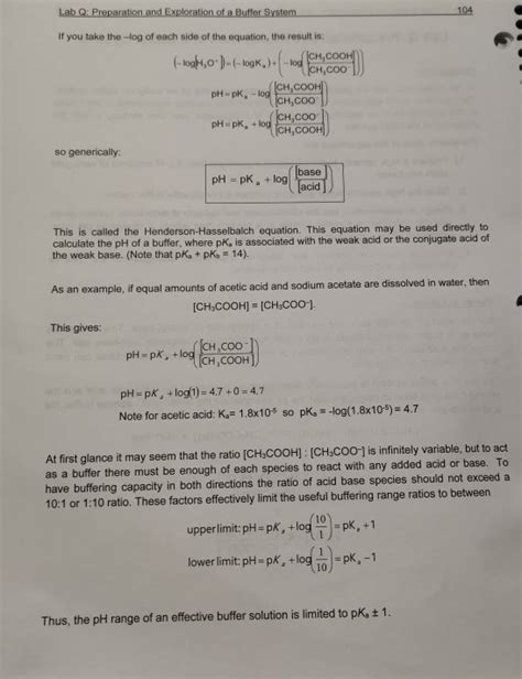 Solved Lab Q Preparation And Exploration Of A Buffer System Chegg Com