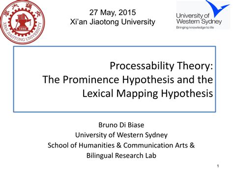Pdf Processability Theory The Prominence Hypothesis And The Lexical Mapping Hypothesis Uni