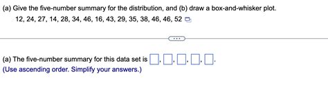 Solved A Give The Five Number Summary For The Chegg Com