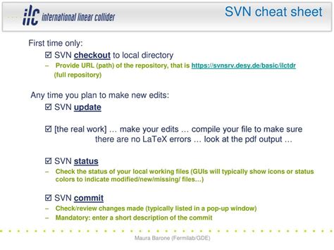 ilc tdr svn repository roll out ppt download