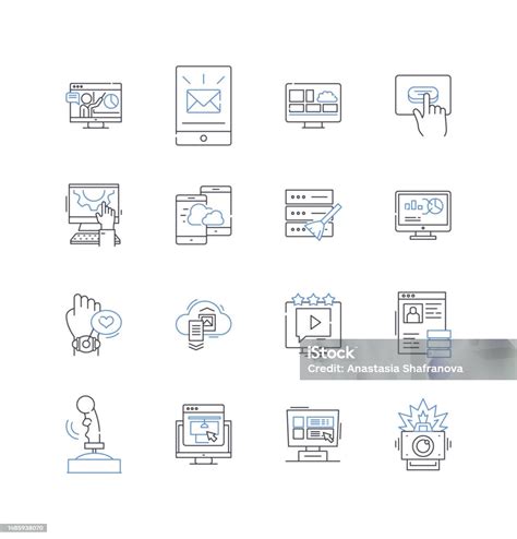 양자 컴퓨팅 라인 아이콘 컬렉션입니다 얽힘 중첩 큐비트 오류 수정 결맞음 간섭 알고리즘 벡터 및 선형 그림 회로 게이트 어닐링 개요 표지판 세트 아이콘에 대한 스톡 벡터