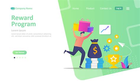 포인트 개념 로열티 프로그램을 적립하고 보상을 얻을 웹 방문 페이지 Ui 모바일 앱 배너 템플릿에 적합 벡터 일러스트레이션 가리키기에 대한 스톡 벡터 아트 및 기타 이미지