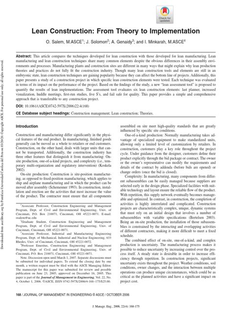 Lean Construction From Theory To Implementation Pdf Pdf Lean