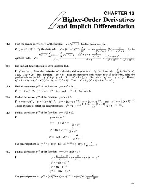 Math111 Chapter 12 Higher Order Derivatives And Implicit