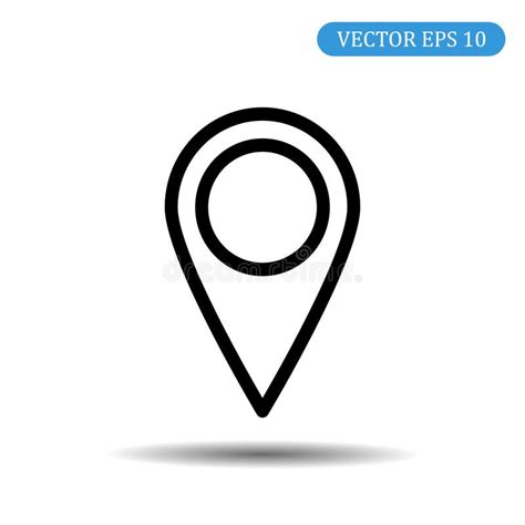 Map Pointer Icon GPS Location Symbol Thick Line Linear Design Style