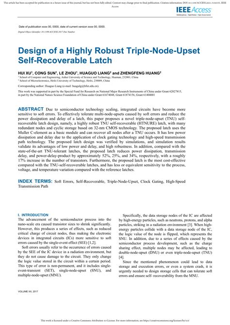 Pdf Design Of A Highly Robust Triple Node Upset Self Recoverable Latch