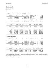 Problem Set Wei Huang Docx Wei Huang Econometrics Problem Set Problem A The Variance