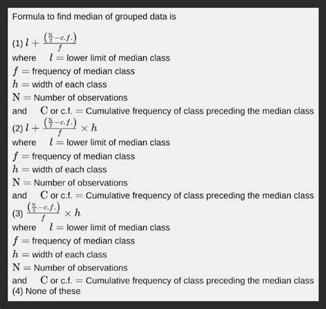 Formula To Find Median Of Grouped Data Is Filo