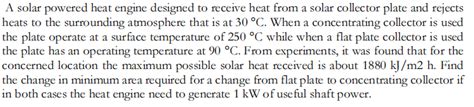 Solved A Solar Powered Heat Engine Designed To Receive Heat
