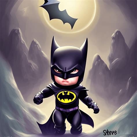 Cute Baby Batman Cartoon Nursery Poster Creative Fabrica Off