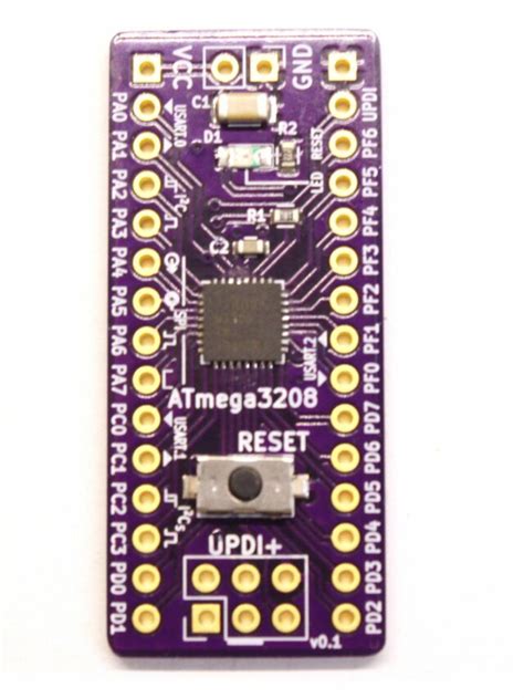 Atmega3208 Dev Board Top View Electronics