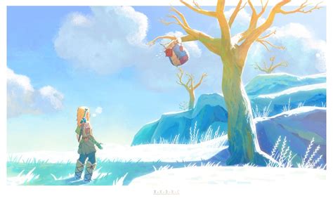 Link And Korok The Legend Of Zelda Drawn By X X D X C Danbooru