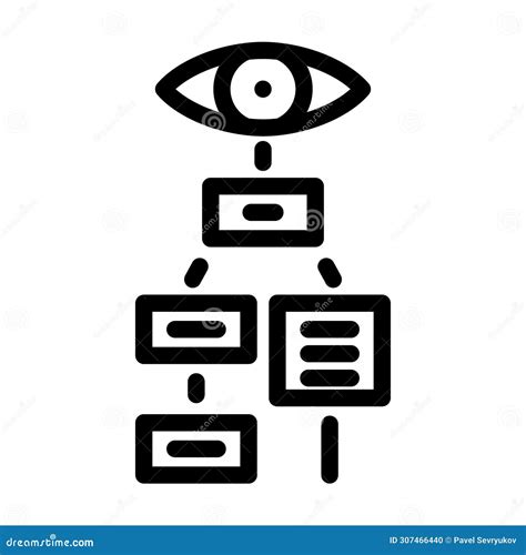 visual hierarchy ux ui design line icon vector illustration stock