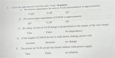 solved 2 circle the right answer 2 points each total 10