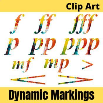 Dynamic Markings Clipart Painted Dynamic Symbols Clip Art Music Worksheets Marking Paint