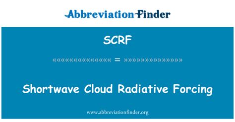 Scrf 代表 短波云辐射强迫 Shortwave Cloud Radiative Forcing