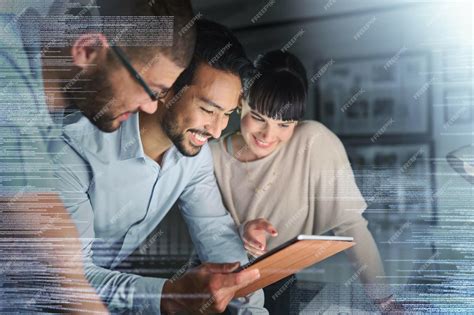 Premium Photo Business People Coding Group And Information Technology With Tablet Programming