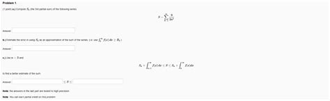 solved problem 1 1 point a compute s3 the 3rd partial