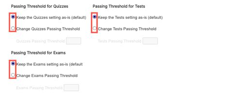 setting passing thresholds for multiple courses edgenuity