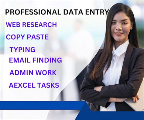 do data entry web research copy paste excel data word typing email