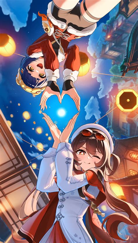 Hu Tao Xiangling Hu Tao And Xiangling Genshin Impact Drawn By Tiokun Danbooru