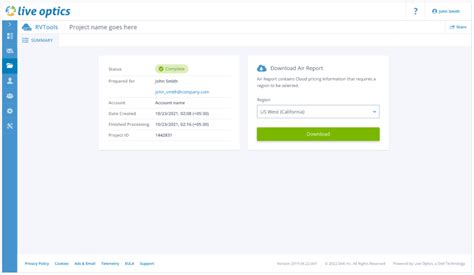 Live Optics Rvtools How To Upload The Excel Output To Create A Project Dell Uk