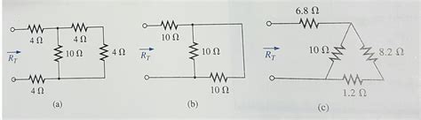 solved a b c 4 determine rt for the networks of fig