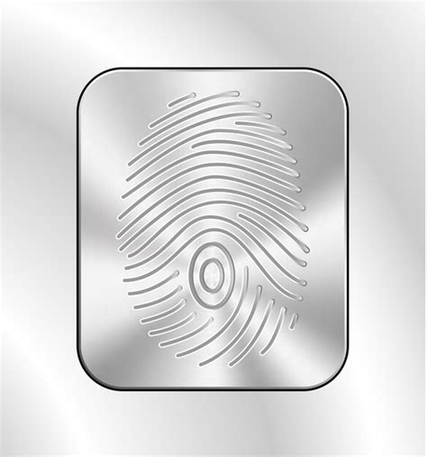 Premium Vector Fingerprint Scan In Chrome Button