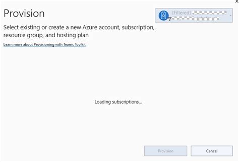 Cannot Complete Provision Step In Visual Studio Teams Toolkit Stack Overflow