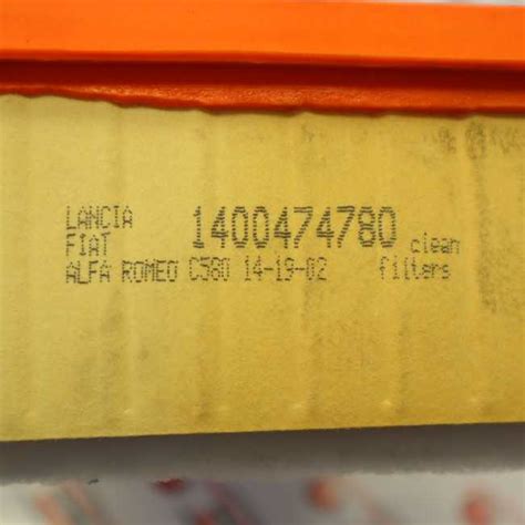 Filtro Aria Fiat Ulysse Scudo Cod 1400474780 Nuovo Originale