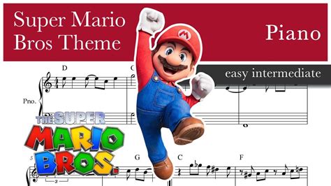 Super Mario Bros Theme Piano Sheet Music Easy Intermediate Youtube