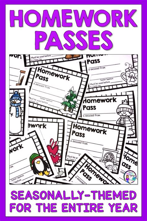 Printable Homework Passes Printable Calendars At A Glance Printable Homework Passes Printable Calendars At A Glance