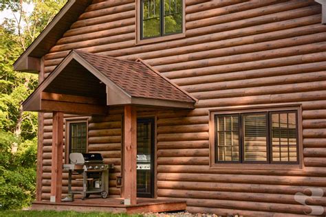 Deerwood Minnesota Half Round Log Siding Cabin EverLog Systems
