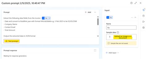 extract invoice data with ai prompts and using rpa create transaction